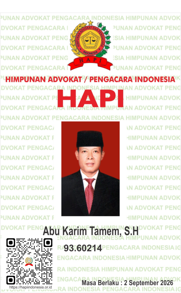 KTPA – Abu Karim Tamem, S.H + HAPI INDONESIA
